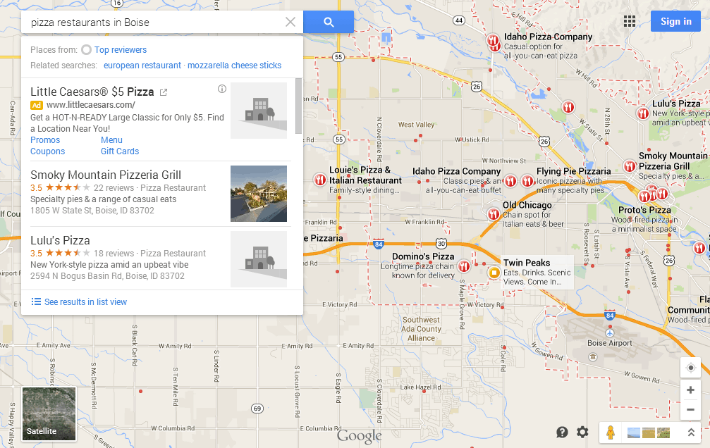 pizza restaurants in Boise Google Maps - Prime One Global LLC ...